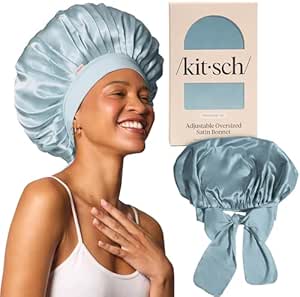 Amazon.com: Kitsch XL Satin Bonnet for Sleeping - Softer Than Silk Hair ...