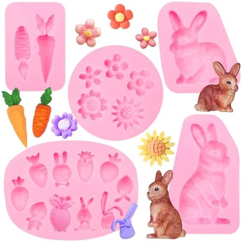 Amazon.com: 2 Pack Easter Chocolate Mold 18 Cavity Easter Egg Rabbit ...