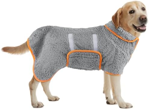 Amazon.com : Bienbee Dog Bathrobe, Super Absorbant Dog Robe Adjustable ...