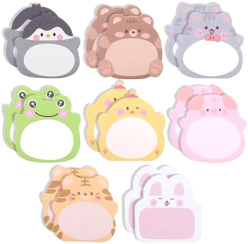 YUXIANLB 16pcs Cute Cartoon Sticky Notes Set, Cute Notepads Sticky Note ...
