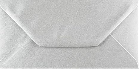 DL Silver Envelopes Metallic Pearl 110mm x 220mm Gummed Pack of 25 ...