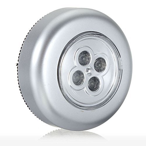 HR Amaze - 4 LED Touch Button-Shape Lamp Sticky Battery Power Tapping ...
