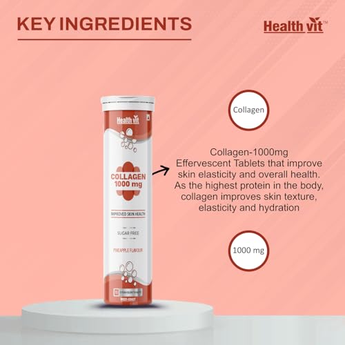 Healthvit Collagen 1000mg Collagen Peptides for Skin, Thick Hair ...