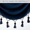Amazon.com: StangH Navy Blue Velvet Curtains - Rod Pocket Waterfall ...