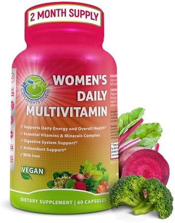 Amazon.com: Women's Daily Multivitamin with Iron - Vegan Multivitamin ...
