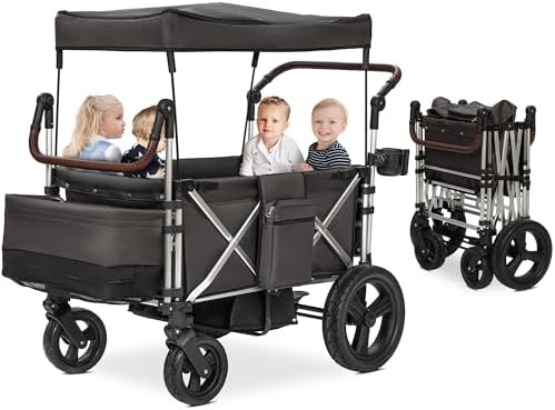 Amazon.com: Keenz Duo Stroller Wagon with Canopy, 4-Passenger Capacity ...