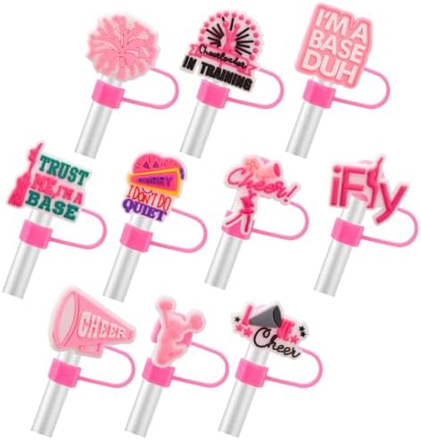 Amazon.com: 12PCS Art Straws Cover Cap Silicone for Tumbler Cup ...