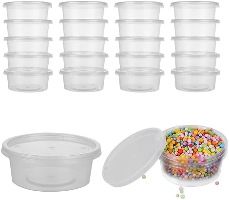 Amazon.com: Kbraveo 80 Pack 2 OZ Slime Storage Containers and Foam Ball ...