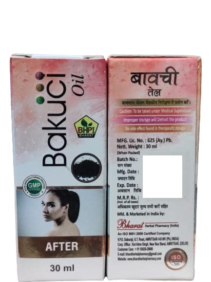 Buy Bharat Bakuchi Oil 30 ml (Psoralea Corylifolia) for Vitiligo/White ...