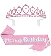 Amazon.com : Araluky Birthday Crown Adult Woman & Glitter Its My ...