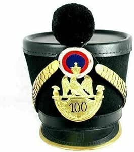 Amazon.com: French Napoleonic Helmet Shako Black Helmet with Black POM ...