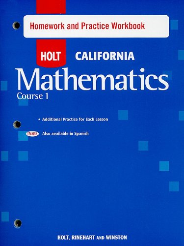 Mathematics Homework and Practice Workbook Course 1 Grade 6: Holt ...