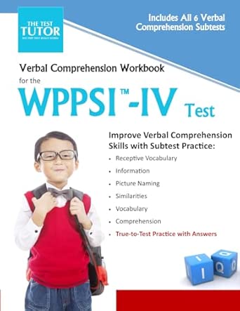 Verbal Comprehension Workbook for the WPPSI-IV Test : Test Tutor ...