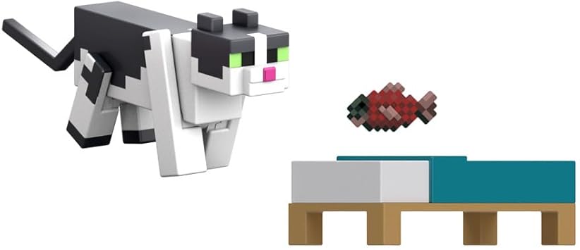Amazon.com: Minecraft 15 Years Jellie Cat Action Figure, Raw Salmon and ...