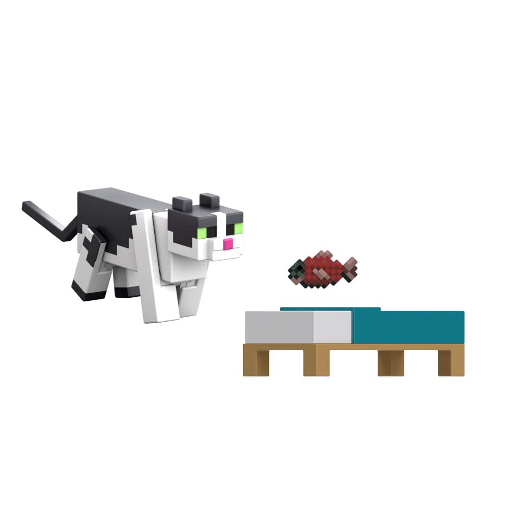 Amazon.com: Minecraft 15 Years Jellie Cat Action Figure, Raw Salmon and ...