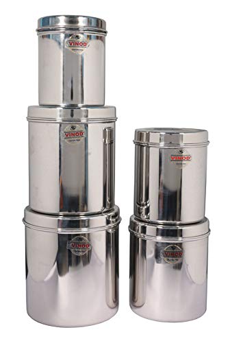 Buy Vinod Stainless Steel Vertical Canisters, Storage Containers Set of ...