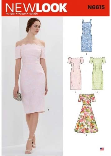 New Look Sewing Pattern 6615 Dresses A (10-12-14-16-18-20-22) : Amazon ...