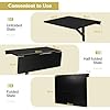 COSTWAY Wall-mounted Drop-leaf Table, Folding Floating Laptop Desk ...