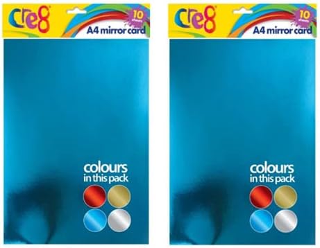 A4 Mirror Card, Pack of 8 Sheets, Standard A4 Card, in 2 Colours ...