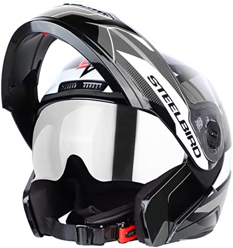 Steelbird SBH-40 Cyber ISI Certified Full Face Graphic Helmet for Men ...