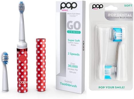 Amazon.com: Pop Sonic Electric Toothbrush (Red Dots) Bonus 2 Pack ...