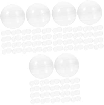 Amazon.co.jp: ABOOFAN 150 Pcs Transparent Gashapon Shell Round Clear ...