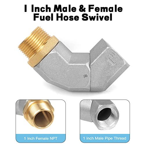 Snapklik.com : 2PCS 1 Inch Fuel Hose Swivel 360 Rotating Connector