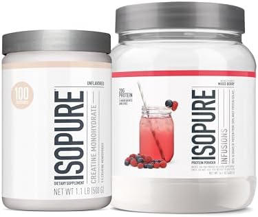Amazon.com: Bundle of Isopure Unflavored Creatine Monohydrate Powder ...