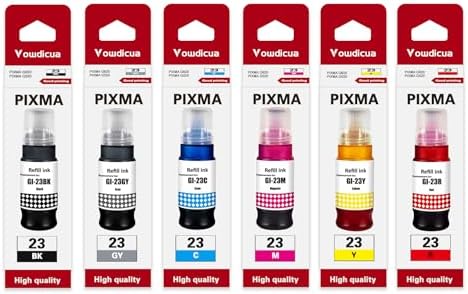 Amazon.com: Vowdicua GI-23 Ink Bottles Multicolor（6 Pack Black Cyan ...