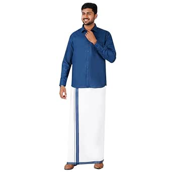 MANIRAJ Cotton Men's Premium Cotton Long Sleeve Shirt with Dhoti ...