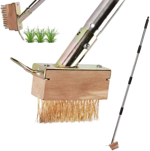 Weed Brush 60" Long Handle, Manual Crevice Weeding Brush, Crack Weeder ...