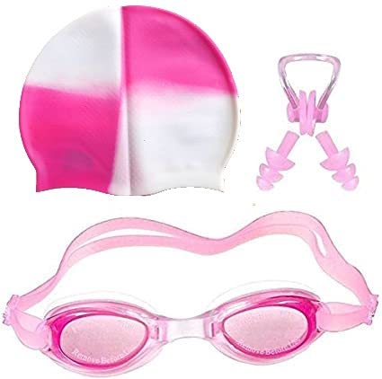Buy Swimming Kit for Girls | Pink Swimming Cap with Antifog Goggle ...