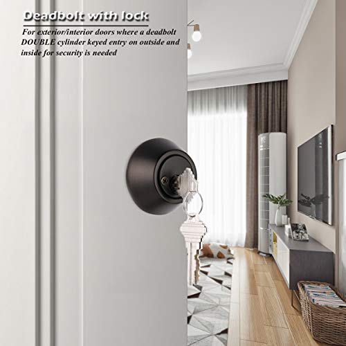 Snapklik.com : Gobrico Double Deadbolt Locks Keyed Both Sides Bronze ...