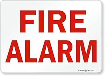 SmartSign “Fire Alarm” Label | 7" x 10" Laminated Vinyl: Amazon.com ...