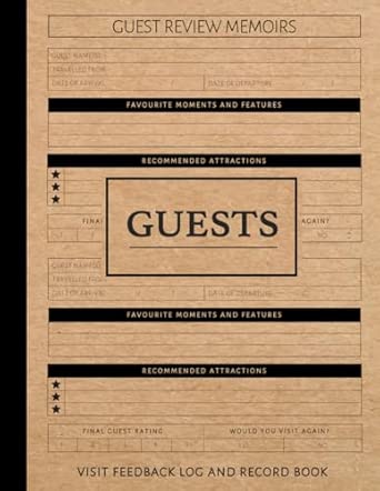 Guest Visit Feedback Log Record Book: Visitor Experience Journal ...