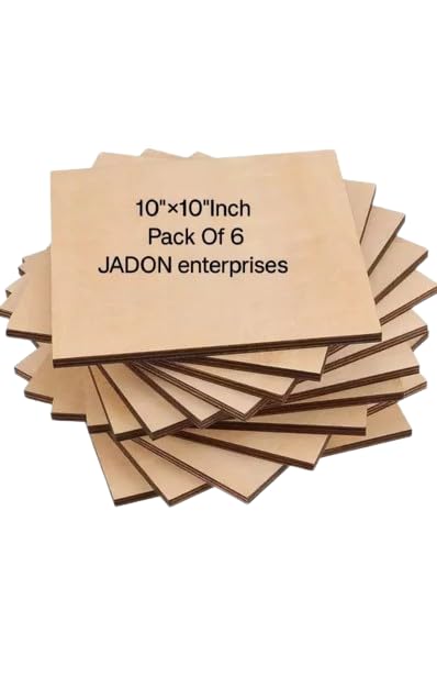 KNG Square MDF Plain Wood Boards for Art and Craft 10" Inch - 2.1mm ...