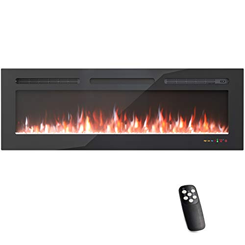 KUPPET Wall Freestanding Mounted Recessed Electric Fireplace Insert ...