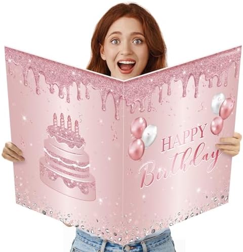 Amazon.com: PAPERKIDDO Jumbo Birthday Card, Giant Guest Book Happy ...