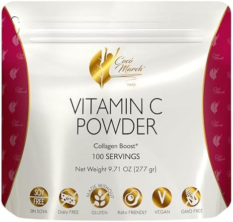 Amazon.com: Cocó March N.M.D 1000 mg Vitamin C Powder- for Collagen ...