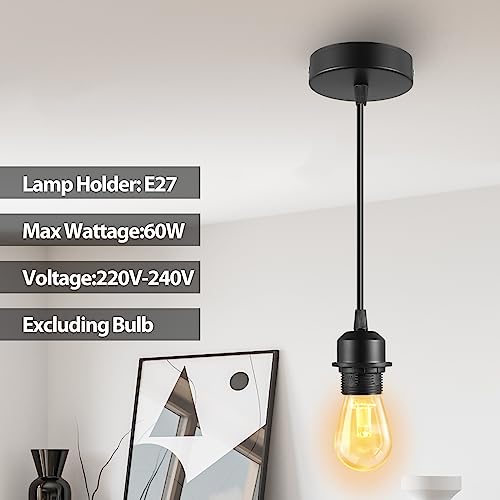 Tsling Ceiling Rose Pendant Lights-Industrial Pendant Fitting E27 Screw ...