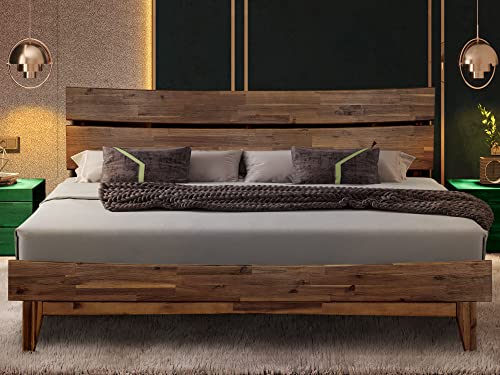 Buy Acacia Aurora 14 Inch Wood Platform Bed, Bed Frame with Headboard ...