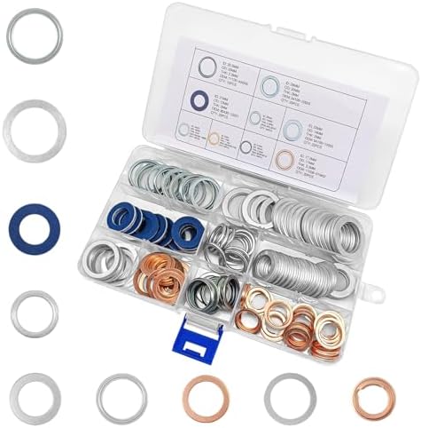 Amazon.com: 140PCS Oil Drain Plug Gasket Assortment - Automotive Oil ...
