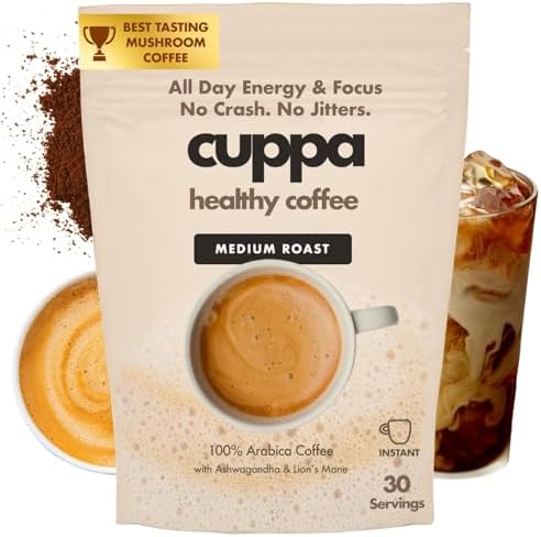 Amazon.com : Cuppa Medium Roast Mushroom Coffee with Adaptogens ...