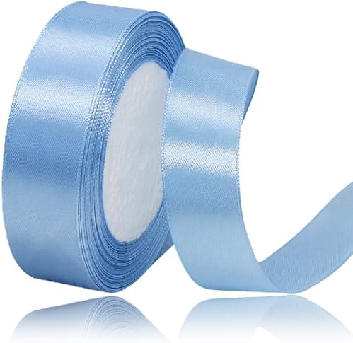 Amazon.com: Satin Ribbon 1 inch Sky Blue Ribbons for Crafts Gift Ribbon ...