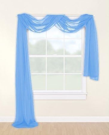 Amazon.com: Decotex Beautiful Elegant Solid Sky Blue Sheer Scarf ...