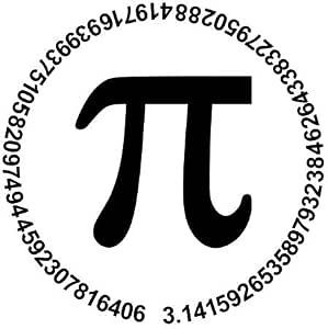 Amazon.com: Pegatina de vinilo con signo Pi con números (negro ...