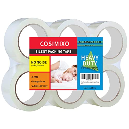 Snapklik.com : COSIMIXO No Noise Silent Packing Tape 24mil X 1.88 X 55 ...