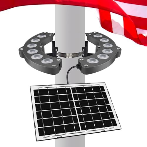 Amazon.com : Solar Flag Pole Light Outdoor Dusk to Dawn, Super Bright ...