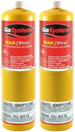 Profire Gas Torch and 1x Mapp Gas Canister, Map Pro Plus Disposable ...