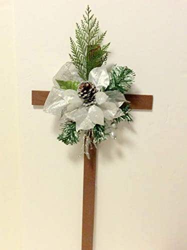 Amazon.com: Christmas Cemetery Cross, Cemetery Flowers, Memorial Cross ...